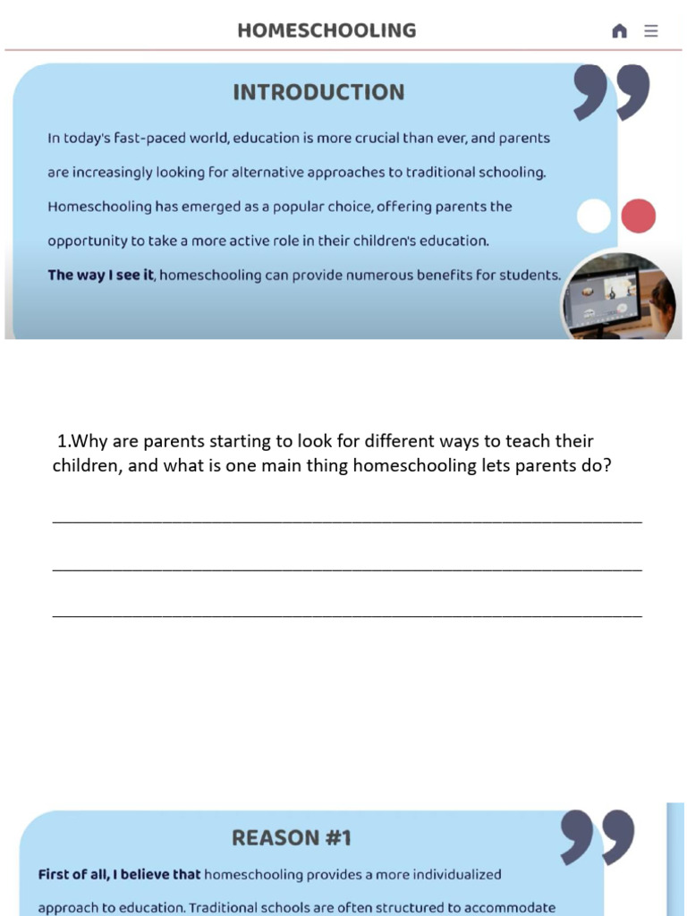 Advantages of Homeschooling Explained | PDF