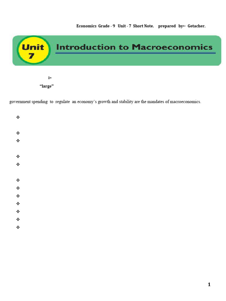 Grade 9 Economics: Macroeconomics Overview | PDF | Macroeconomics ...