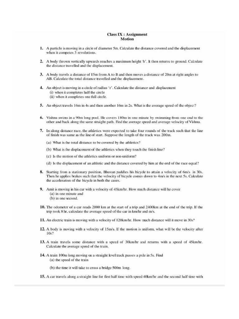 Motion Assignment | PDF