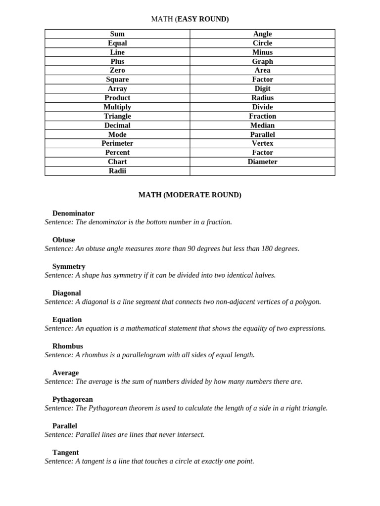 MATH SPELLING REVIEWER | PDF | Circle | Triangle