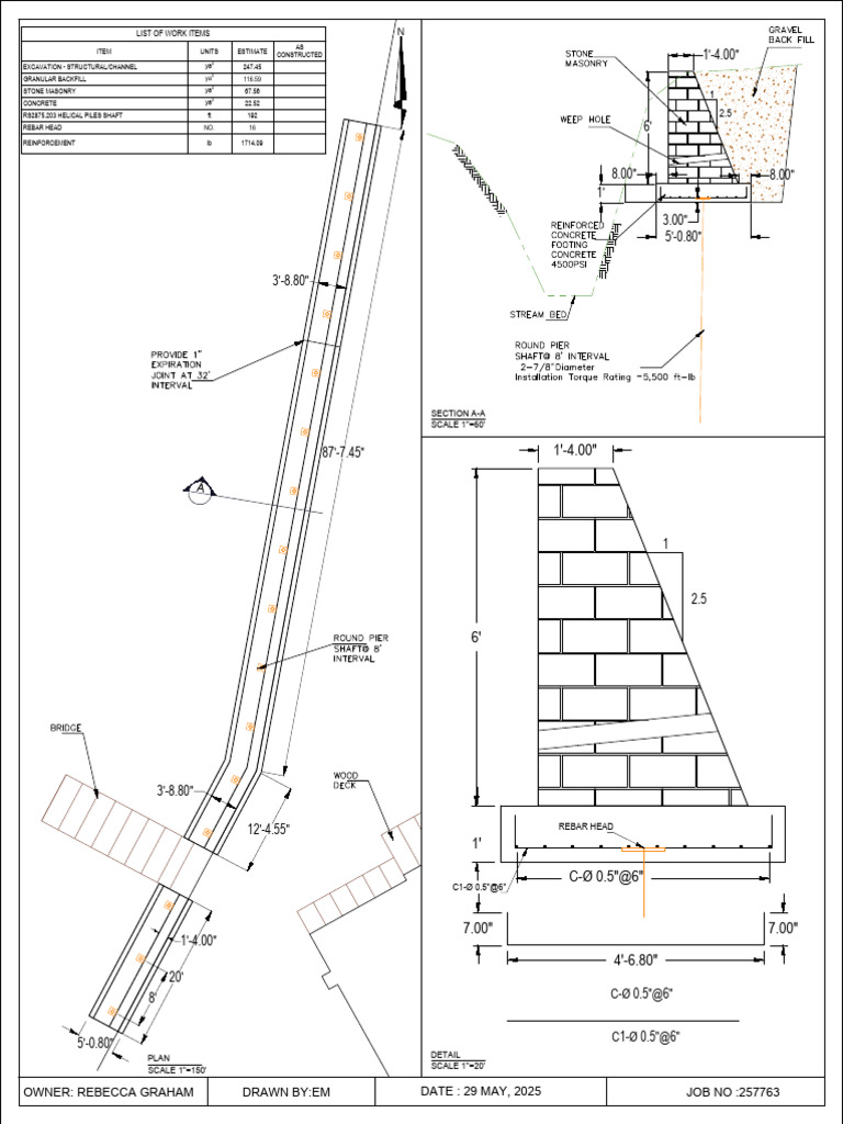 Retaining Wall 1ft Footing Pad-Layout1 | PDF | Civil Engineering | Composite Material