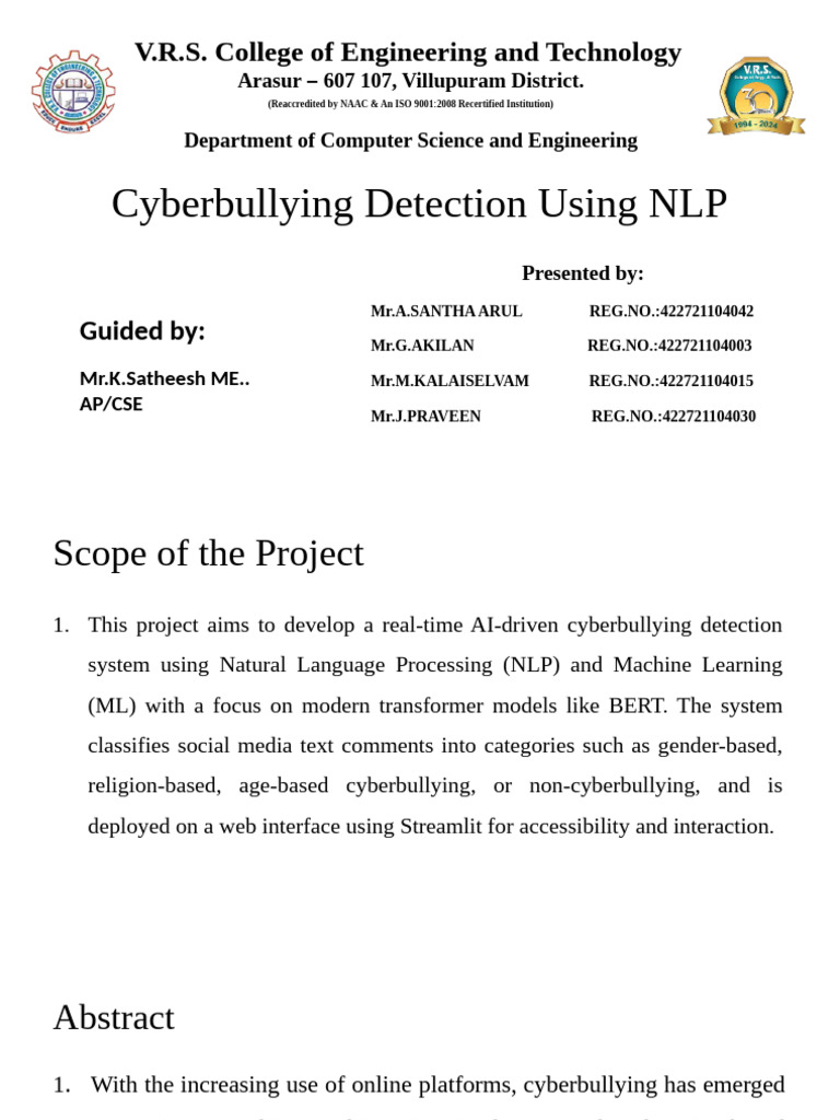 Cyberbullying Detection Using NLP (r3) - 1 | PDF | Computing