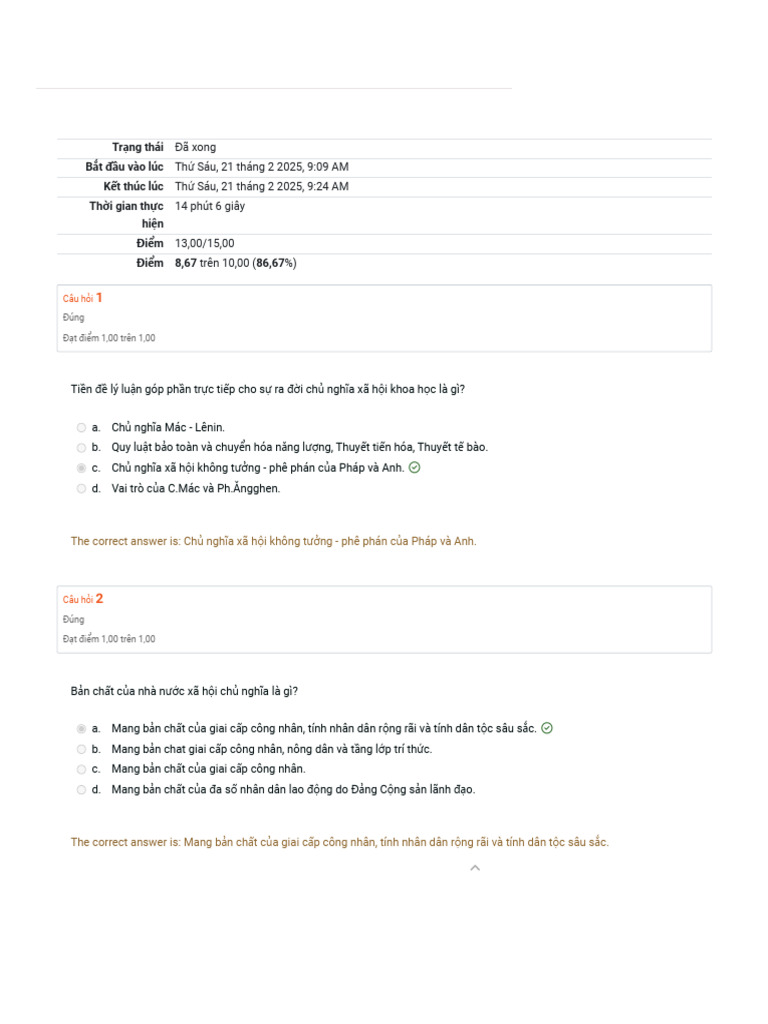 BÀI TRẮC NGHIỆM GIỮA KỲ 20 - Xem lại lần làm thử - UEL E Learning | PDF