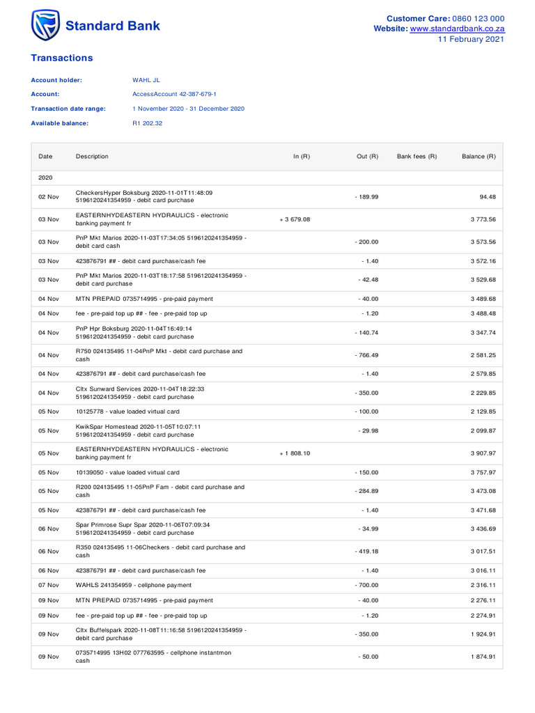 Statement 42 387 679 1 | PDF | Debit Card | Cash