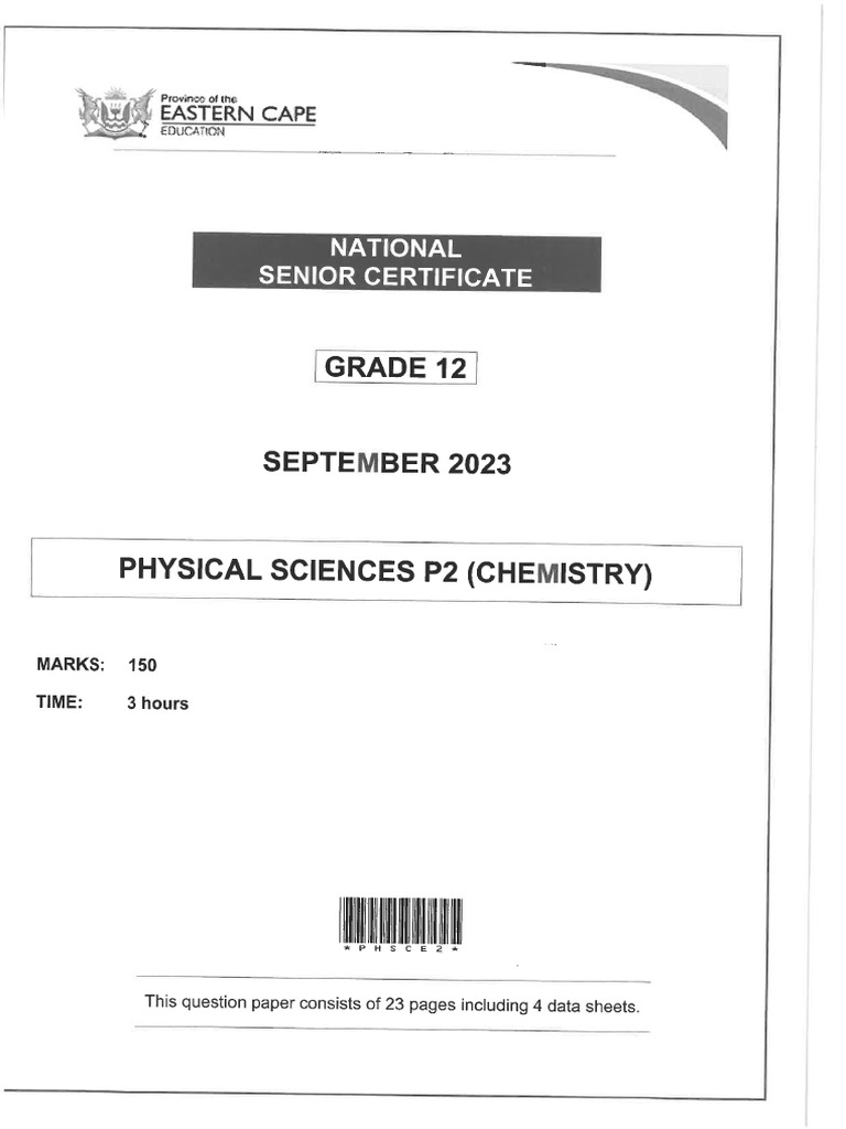 Physical Sciences p2 (Chemistry) | PDF