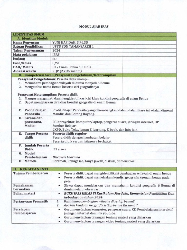Modul Pembelajaran | PDF