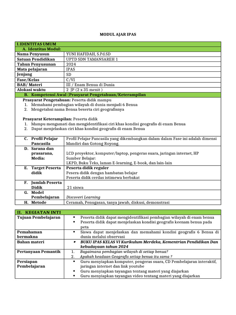 Modul Ajar PMM Ipa | PDF