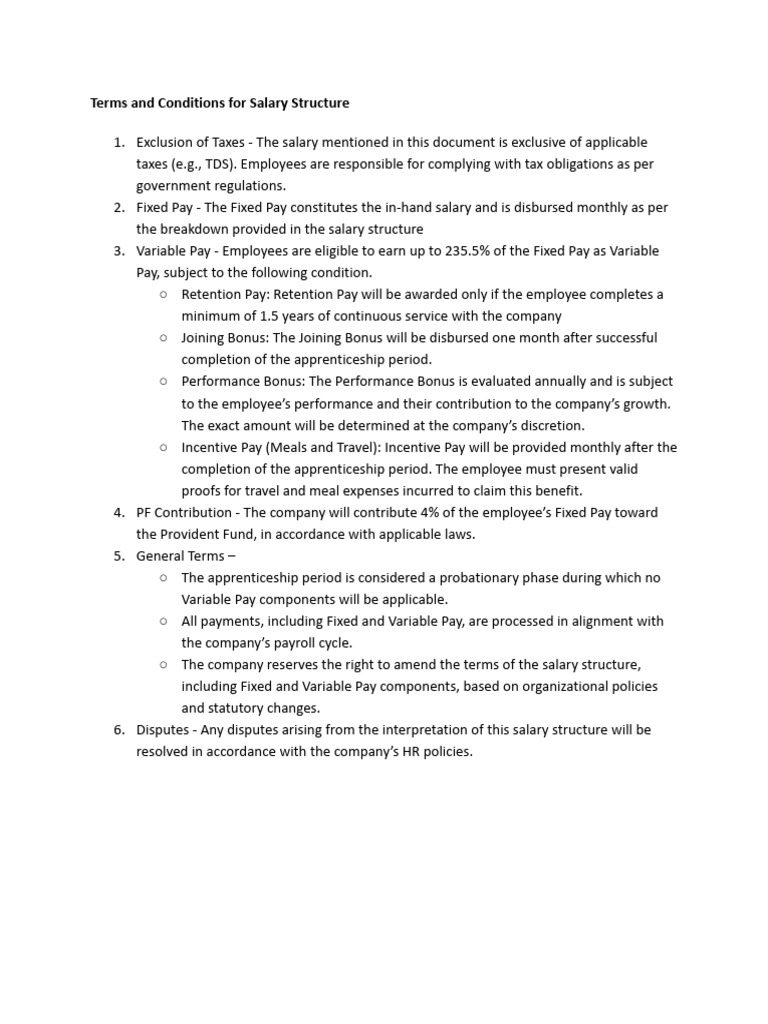 Salary Structure | PDF