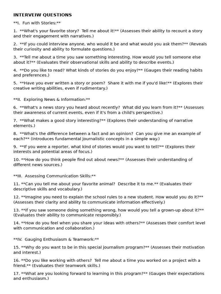 Interveiw Questions For SPJ Entrants | PDF | Learning | Human Communication