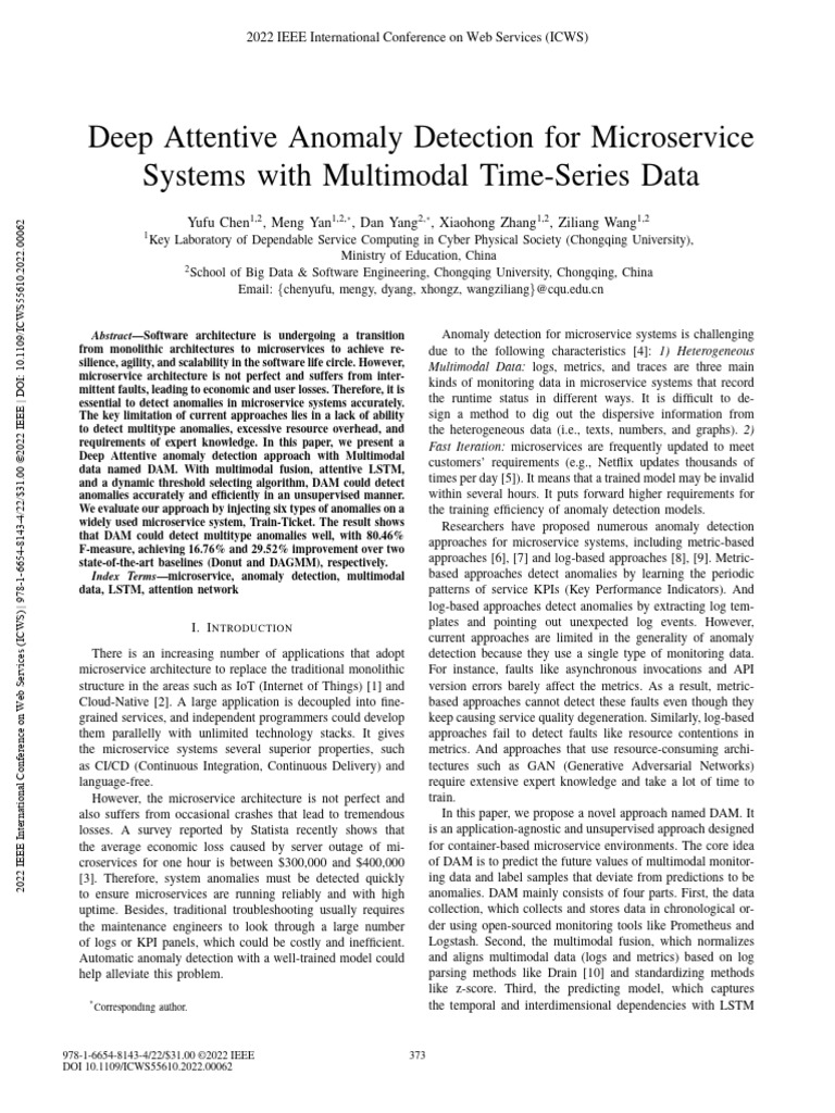 Chen Et Al. - 2022 - Deep Attentive Anomaly Detection For Microservice | PDF | Applied ...