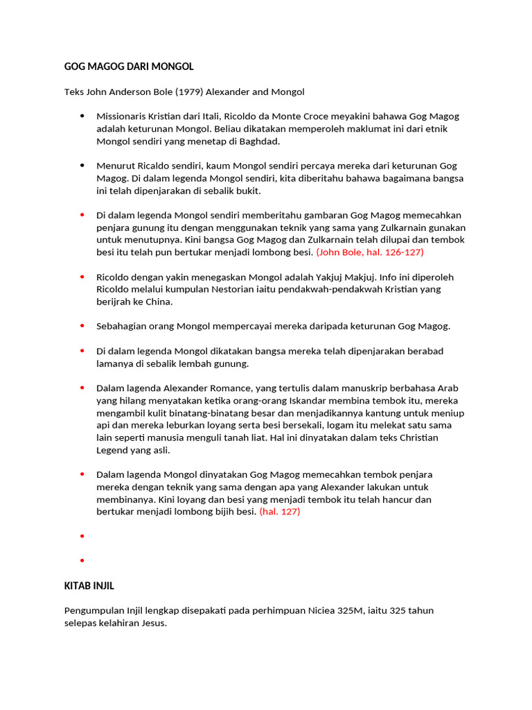 Gog Magog Dari Mongol | PDF