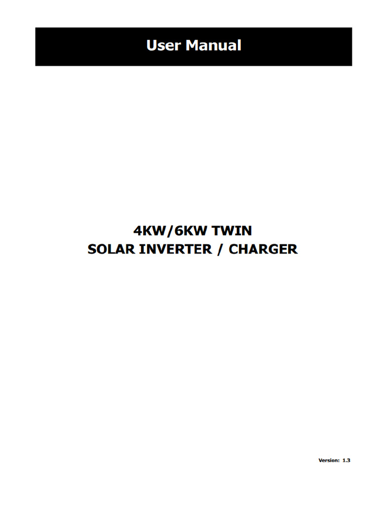 Axpert VM III 4k6k Twin Off Grid - Manual 20221212 | PDF