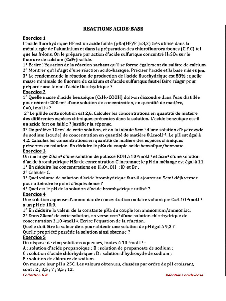 Réaction Acide Base | PDF
