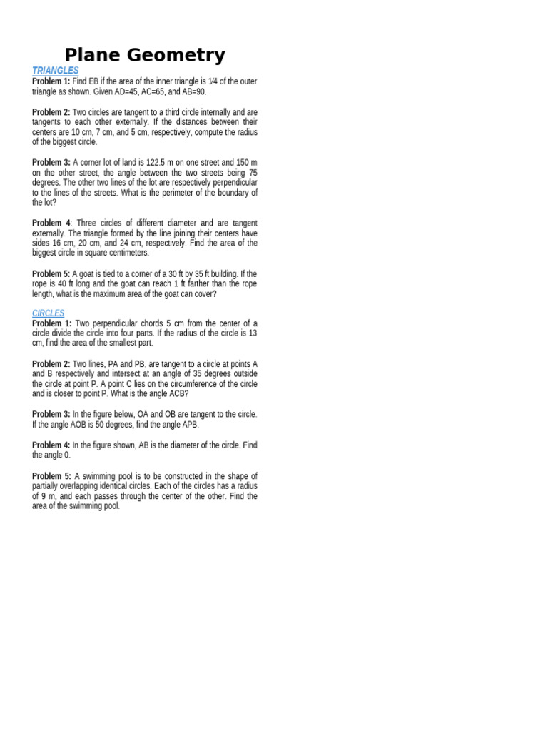 Plane Geometry | PDF