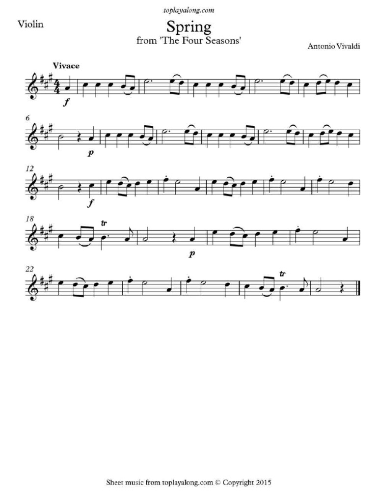 Vivaldi Spring - VIOLIN | PDF