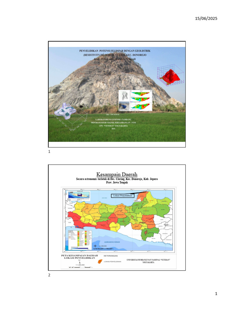 Eksplorasi Geofisika Metode Geolistrik Resistivity Komoditas Feldsapar | PDF