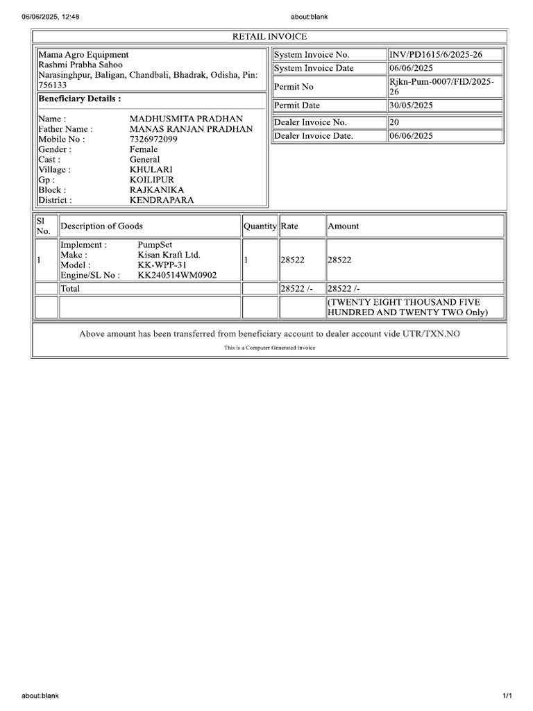 Madhusmita Rout Inv 20 | PDF