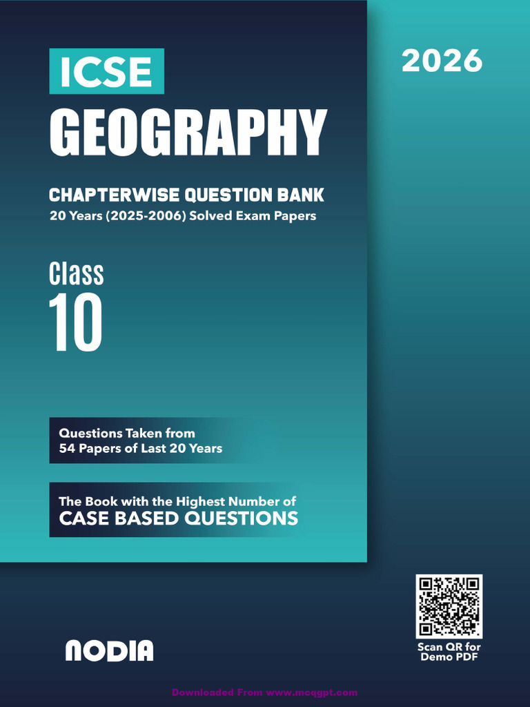 ICSE Geography Question Bank Class 10 | PDF | Soil | Monsoon