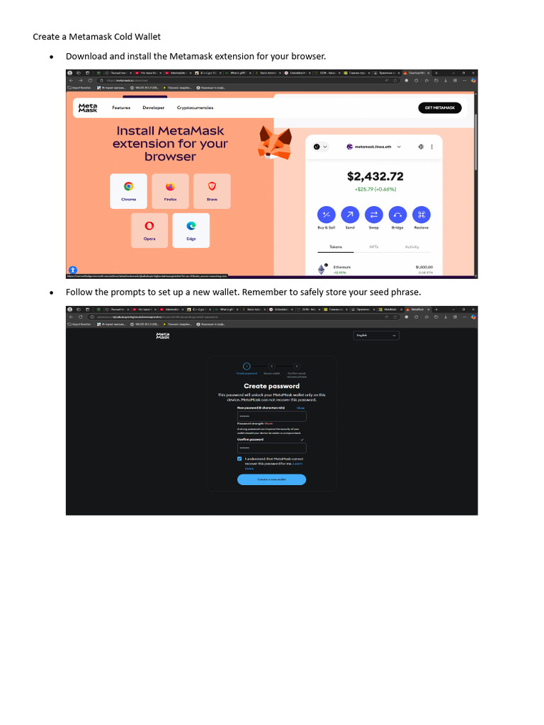 Create a Metamask Cold Wallet | PDF | Banking Technology | Market ...