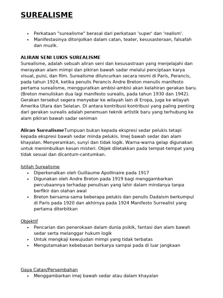 Memahami Aliran Surealisme dalam Seni | PDF