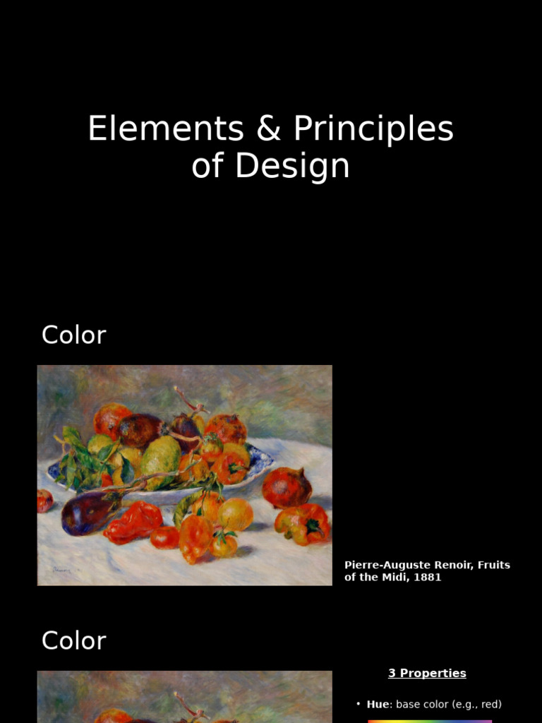 Elements Principles of Design | PDF | Shape | Color