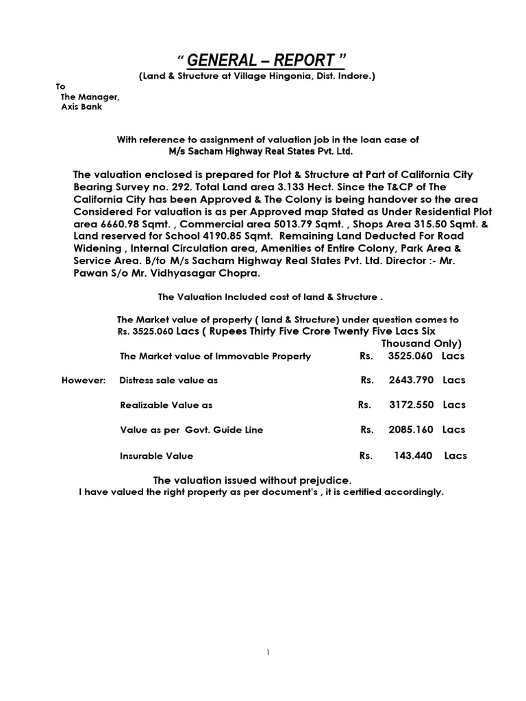 Valuation Report for Hingonia Property | PDF | Leasehold Estate | Real ...