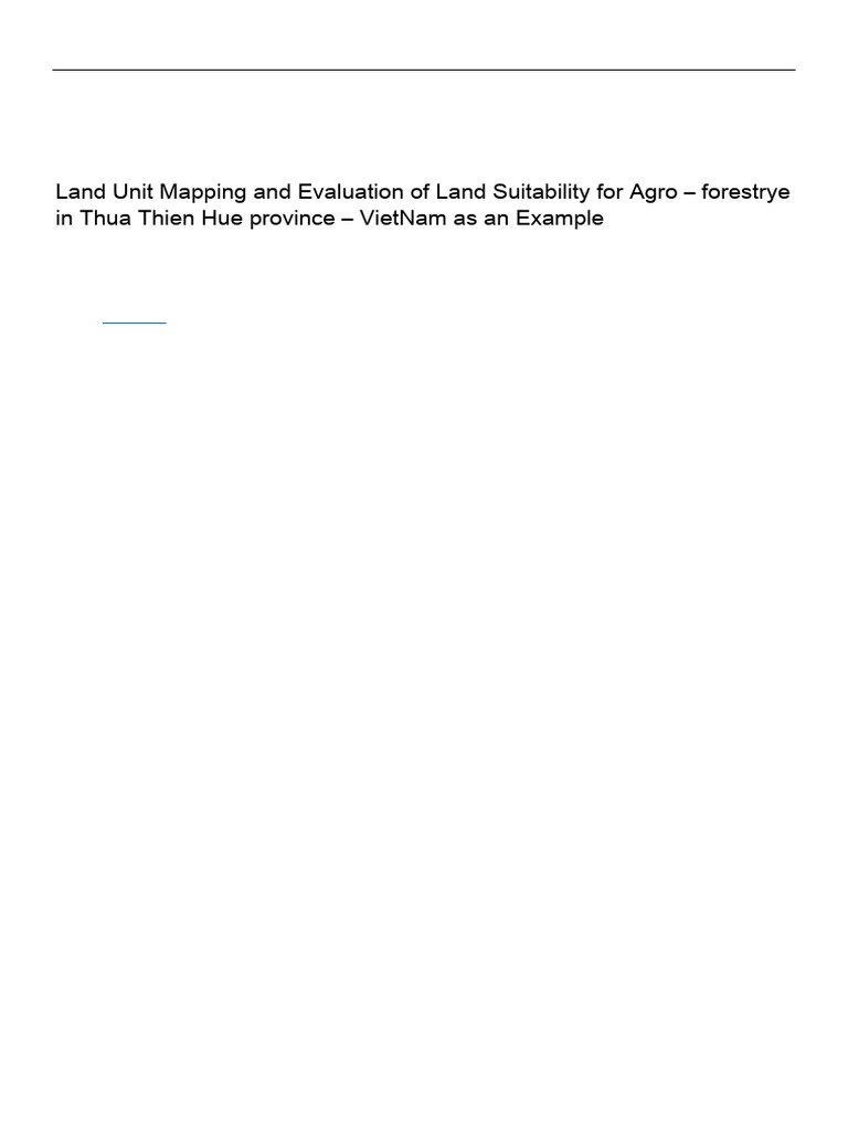 Land Unit Mapping and Evaluation of Land Suitabili | PDF | Soil ...