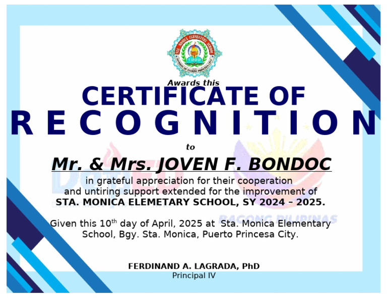 Certificate of Appreciation for Parents | PDF