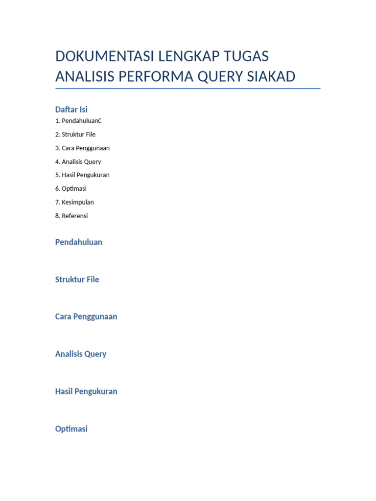 Dokumentasi Analisis Performa Query SIAKAD | PDF