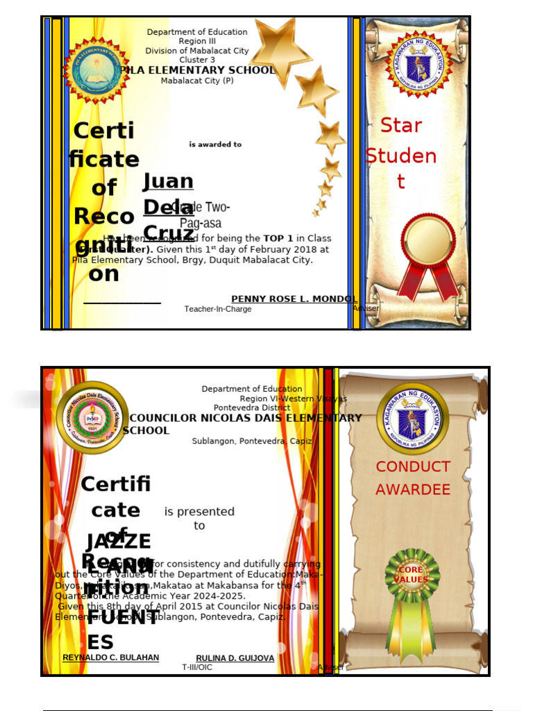 Award Certificates EDITABLE | PDF