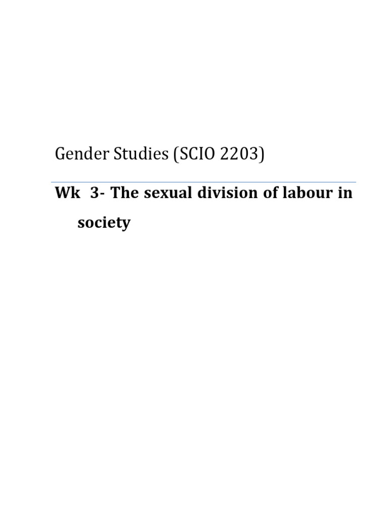 Gender Division of Labor in Society | PDF | Socialization | Division Of ...