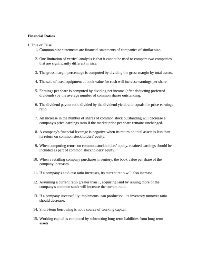 Activity Financial Ratios | PDF | Book Value | Equity (Finance)
