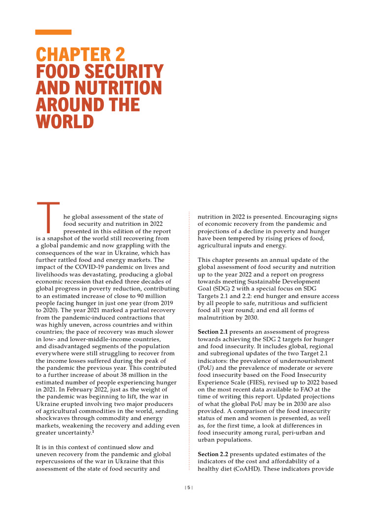 Food Security and Nutrition Around The World: Section 2.1 | PDF | Food ...