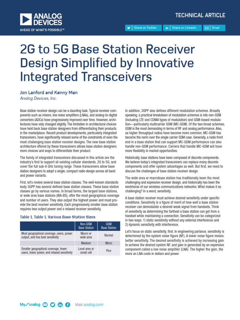 A105755 2G To 5G Base Station Receiver Design Simplified by Innovative ...