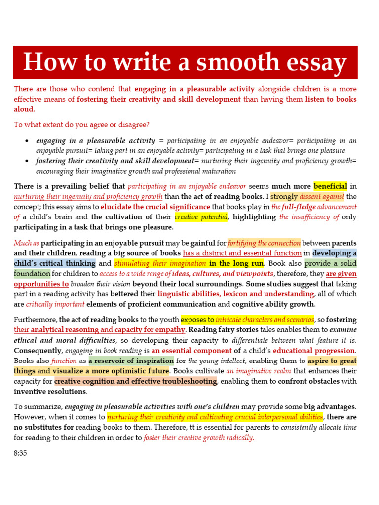 How To Write A Smooth Essay 06122023 | PDF | Creativity | Teachers