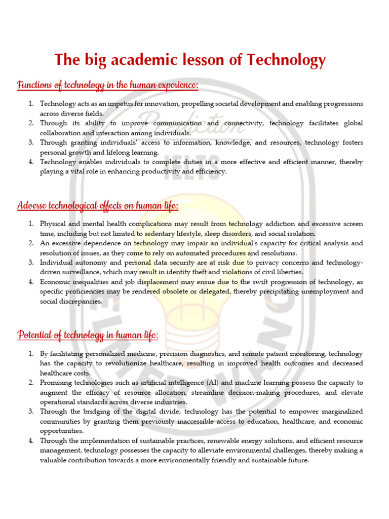 The Comprehensive Lesson of Technology | PDF | Electronic Health Record ...