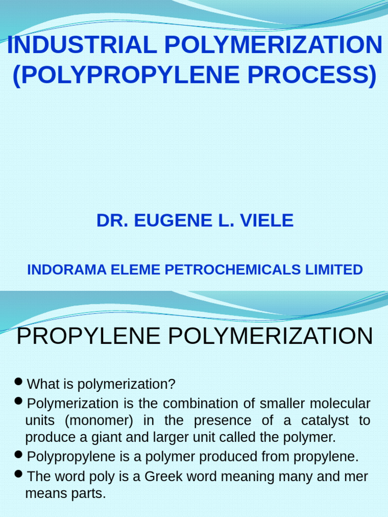 Propylene Polymerization | PDF | Polymers | Catalysis