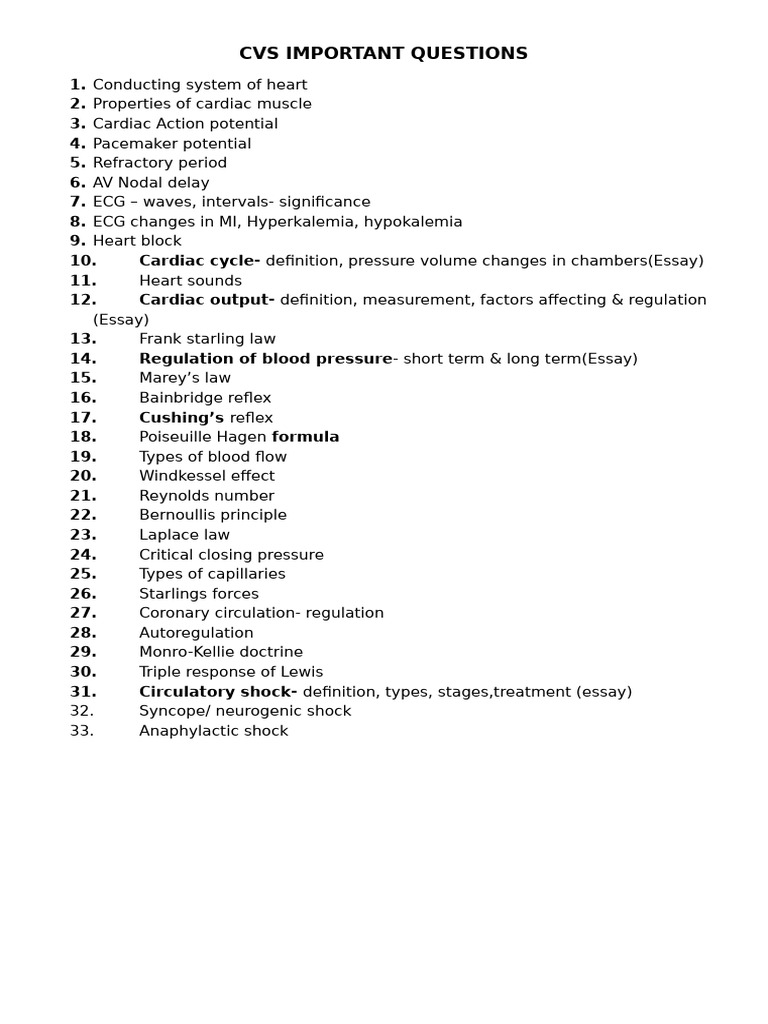 Cvs Imp Questions | PDF