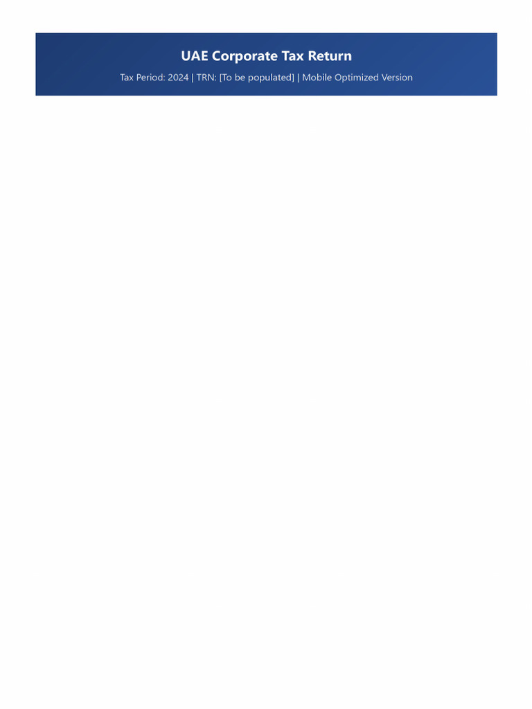 UAE Corporate Tax Return Template | PDF | Expense | Taxes