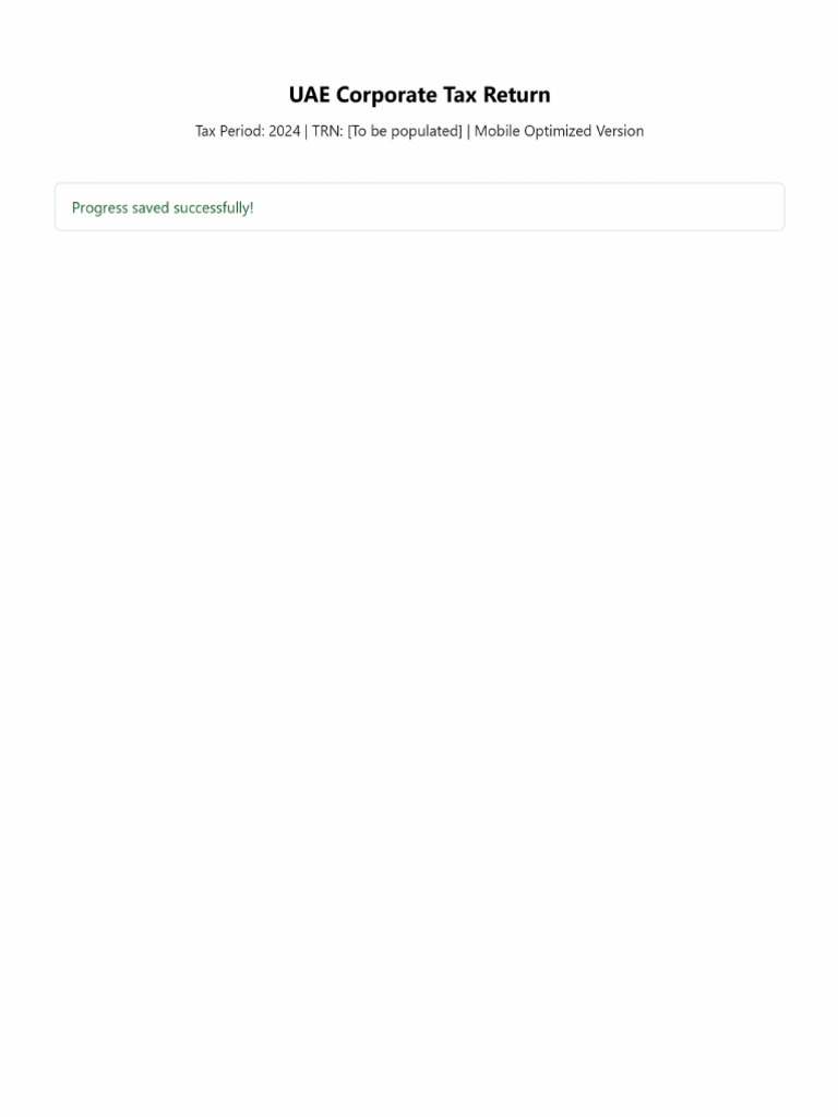 UAE Corporate Tax Return Template 2024 | PDF | Expense | Taxes
