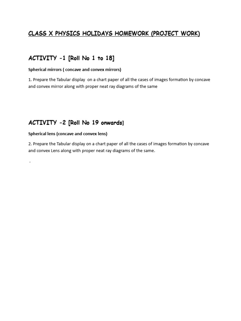 Class X Physics Project Work | PDF