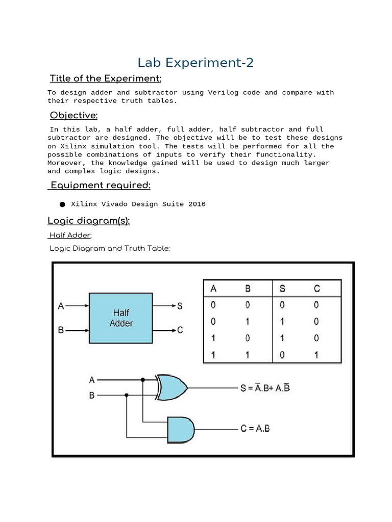 Adders And Subtractors Pdf