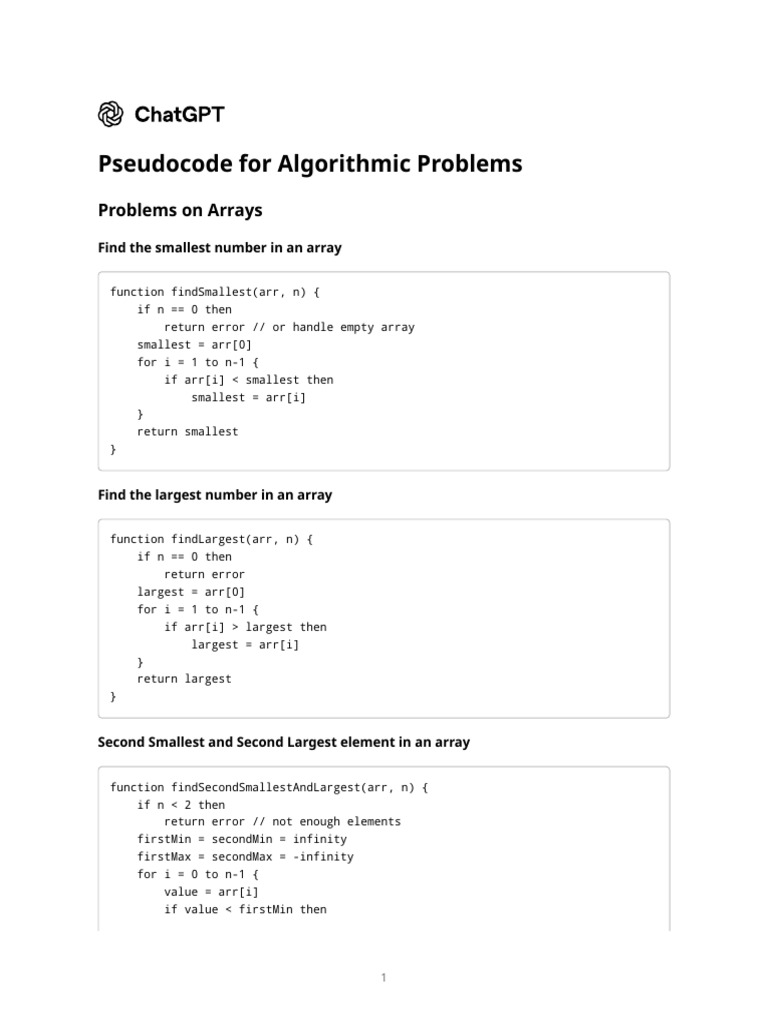 Pseudocode For Algorithmic Problems | PDF | Square Root | Mathematics