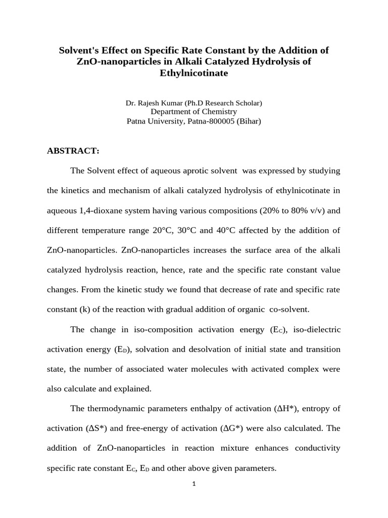 Ijltemas Review Assignment 1668 Paper 5173 | PDF | Reaction Rate ...