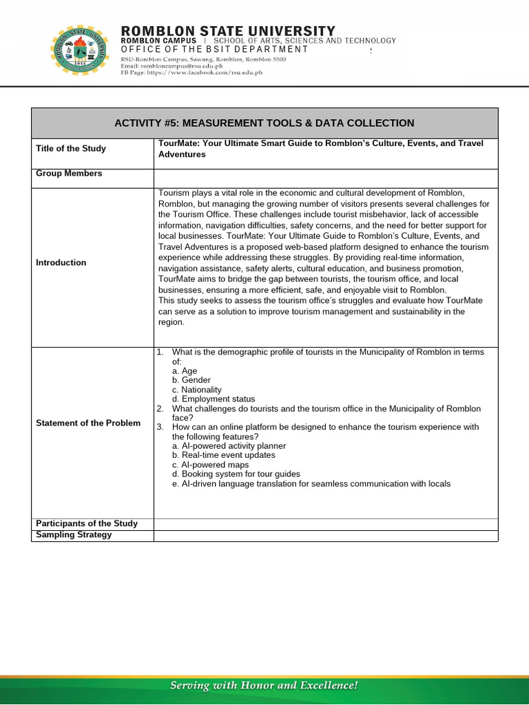 Chapter 5 Activity 5 TEMPLATE | PDF | Tourism