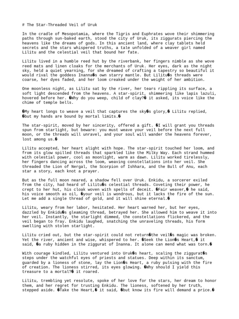 The Star-Threaded Veil of Uruk | PDF | Weaving