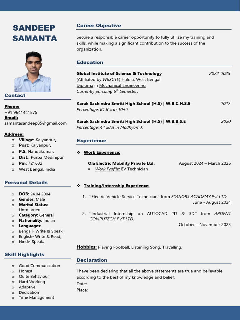 Sandeep CV 01 | PDF