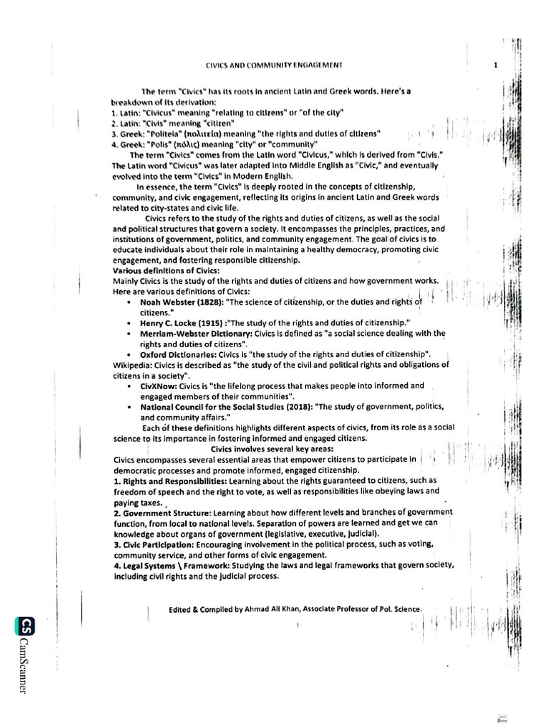 Civics and Community Engagement | PDF