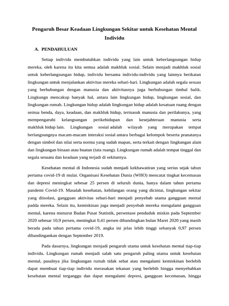 Aurelia Putri Dwida - Peran Lingkungan Dalam Intervensi Kesehatan Mental | PDF