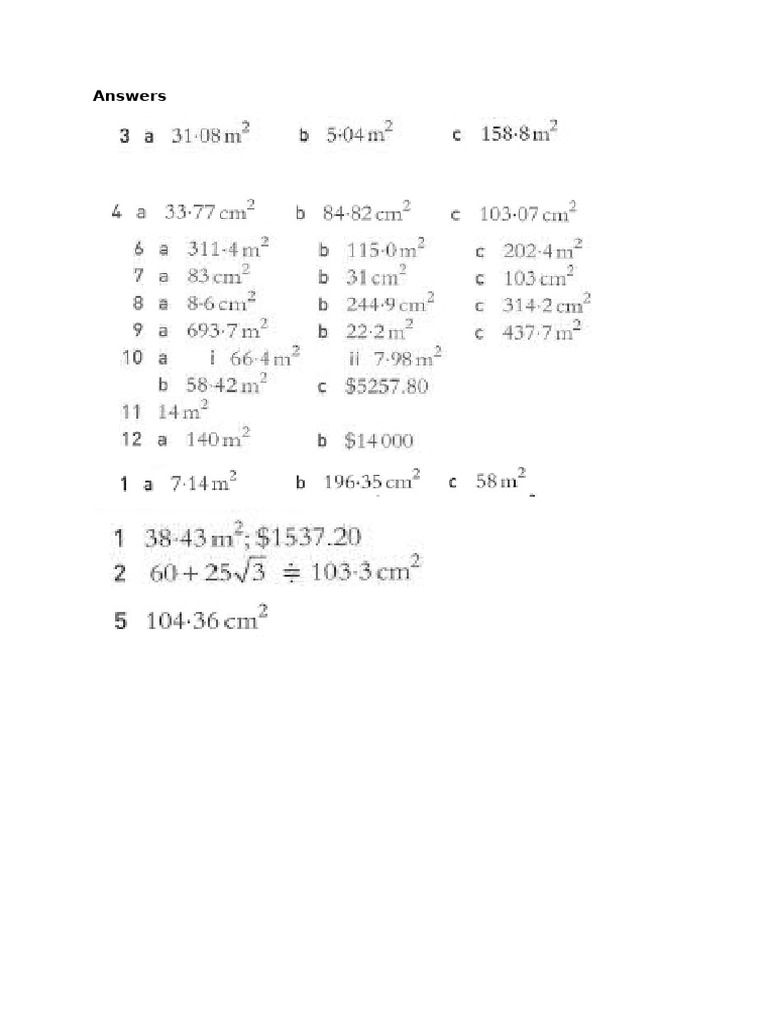Maths Homework Answers 15.06.2025 | PDF